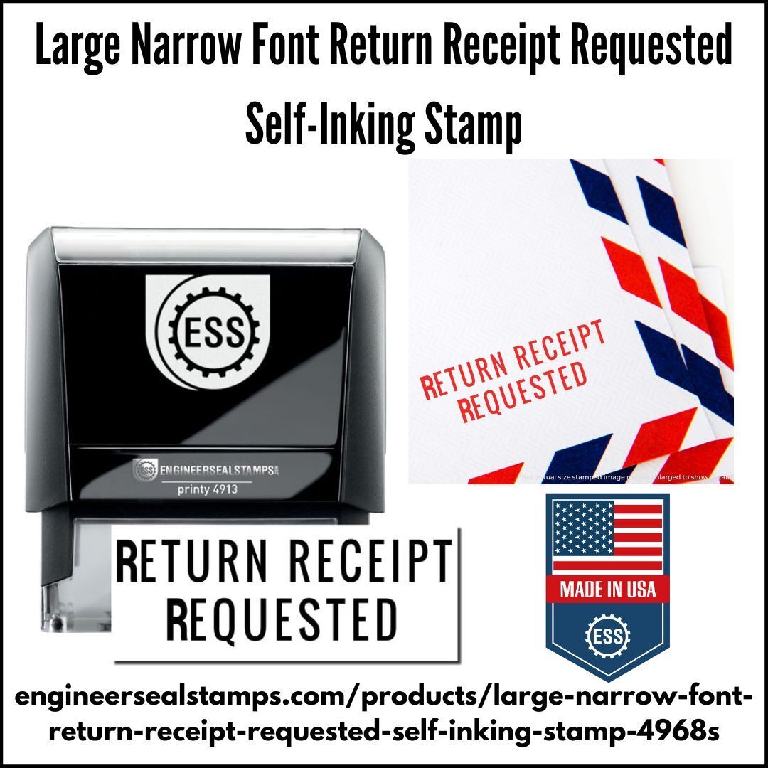 Large Narrow Font Return Receipt Requested Self...