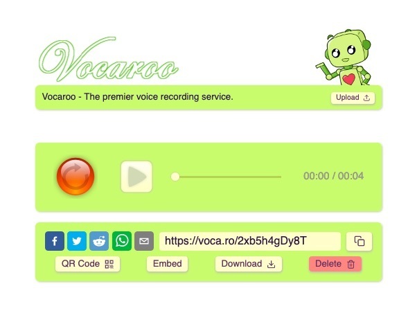 Vocaroo | Online voice recorder | Tools for Tea...